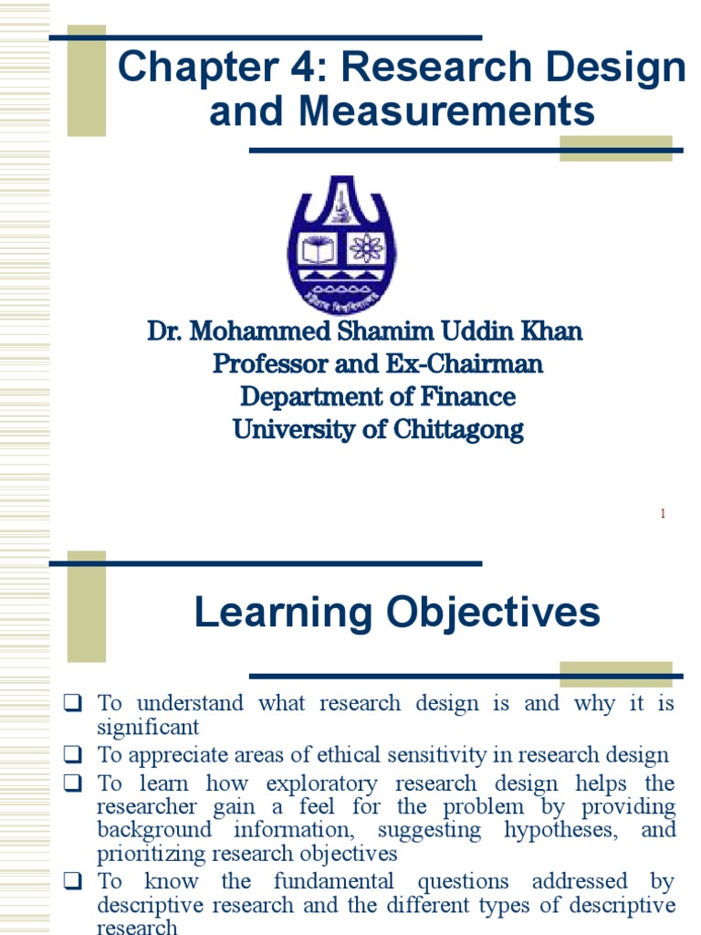 Chapter 4 Research Design | Download Free PDF | Level Of Measurement ...