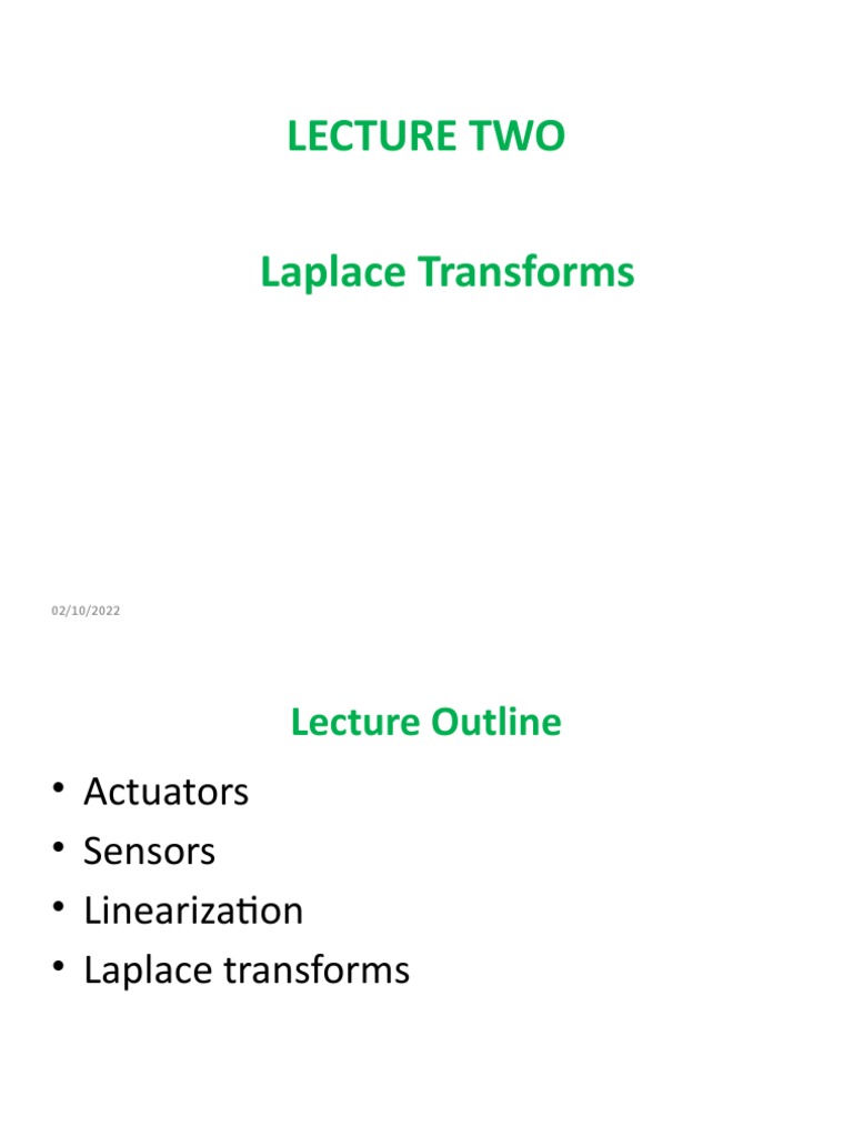 Lecture2, Laplace Transforms | PDF | Actuator | Laplace Transform