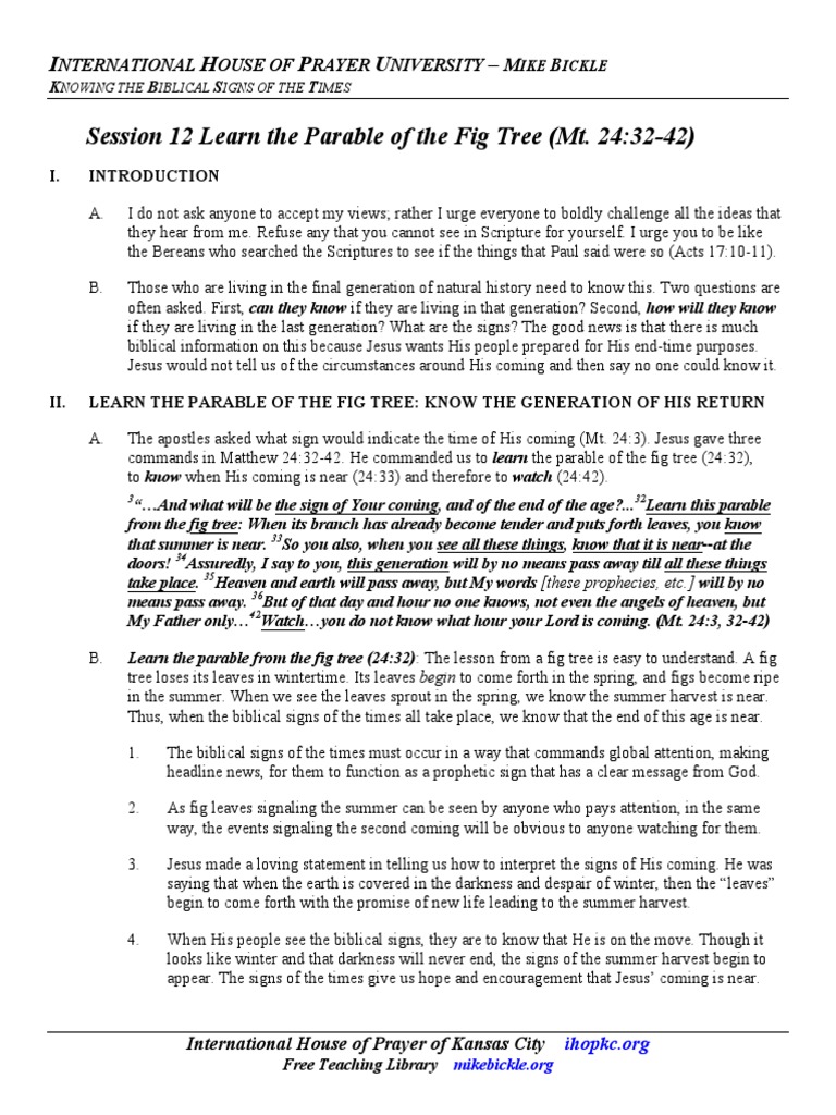 Parable of the Fig Tree Explained | PDF | Noah | Jesus
