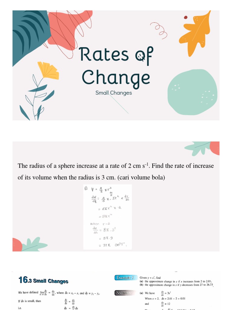 Rates of Change - Part 3 | PDF | Teaching Methods & Materials