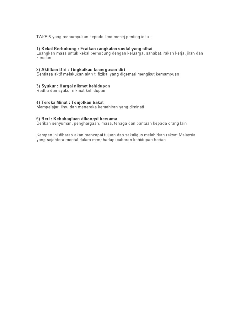 Take 5 | PDF | Karier & Perkembangan