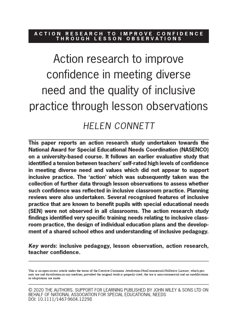 Action Research To Improve | PDF | Teachers | Inclusion (Education)
