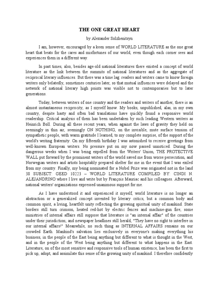 The One Great Heart | PDF