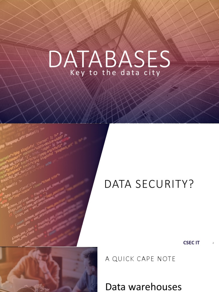 CSEC-IT-Data Base Presentation | PDF | Databases | Information Retrieval
