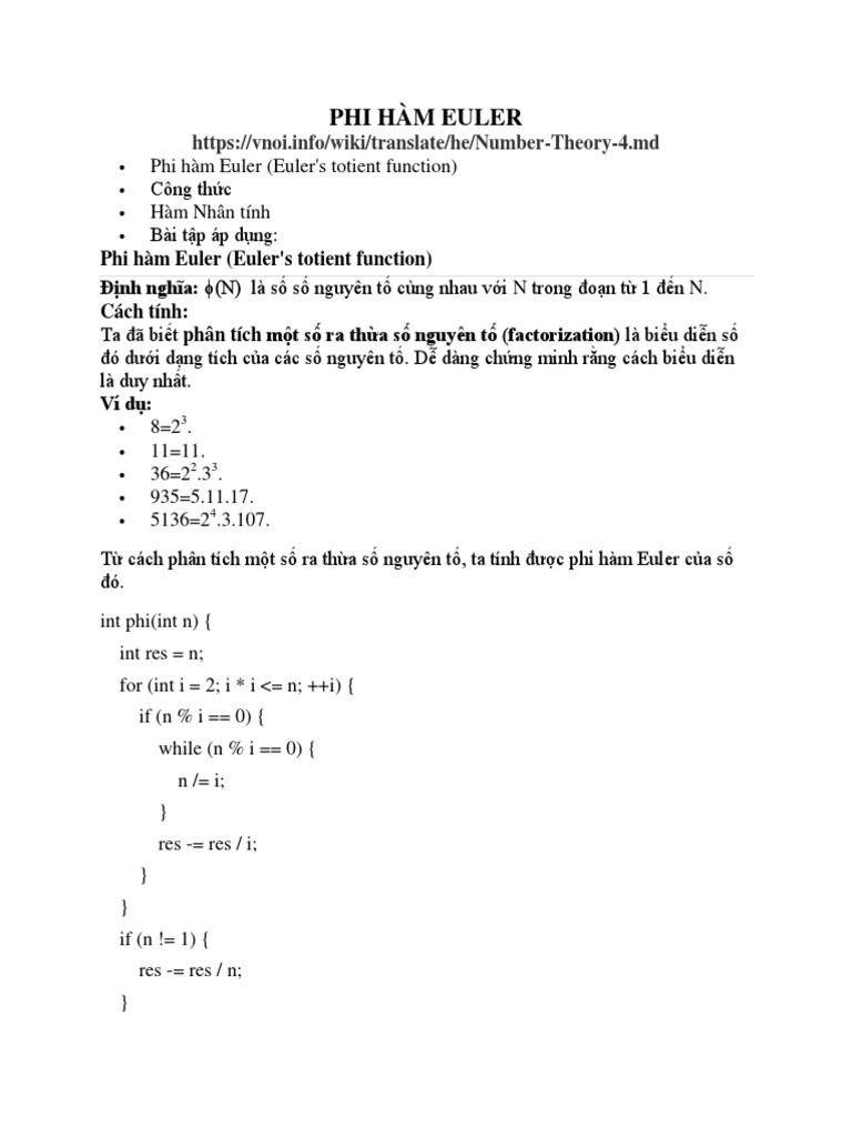 Phi Ham Euler | PDF