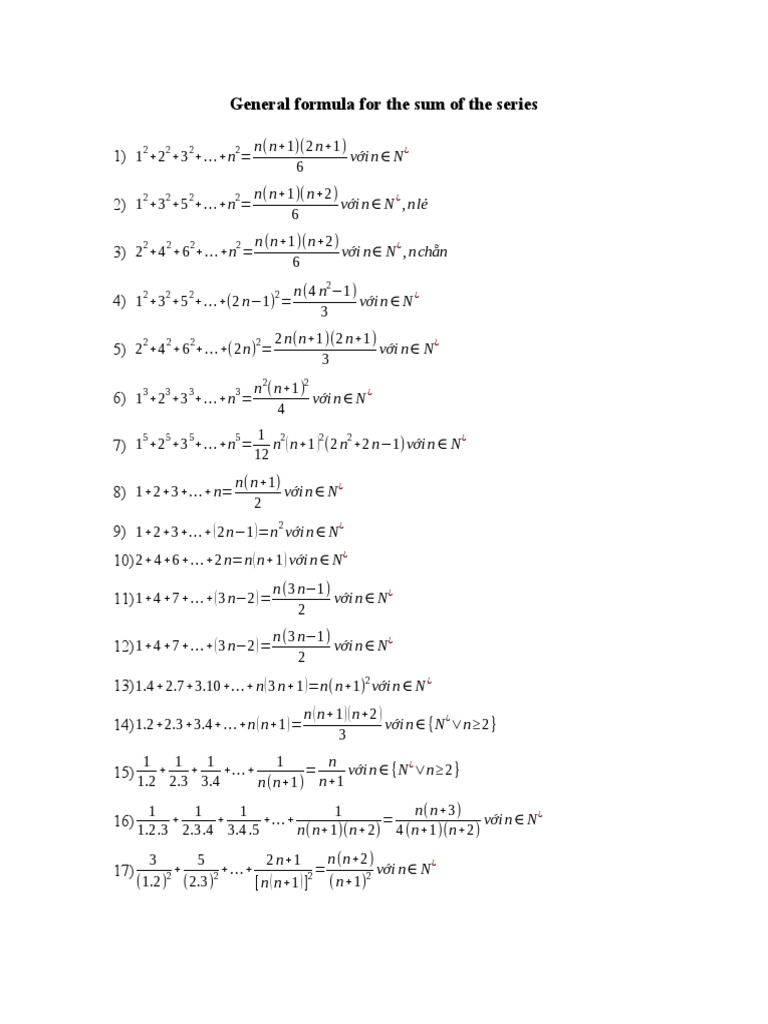 General Formula For The Sum of The Series | PDF