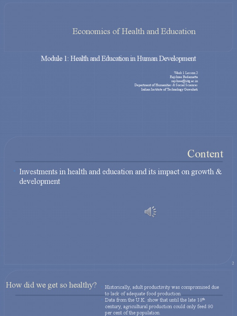 Health Economics Week 1 Lesson 3 | PDF | Public Health | Infant Mortality