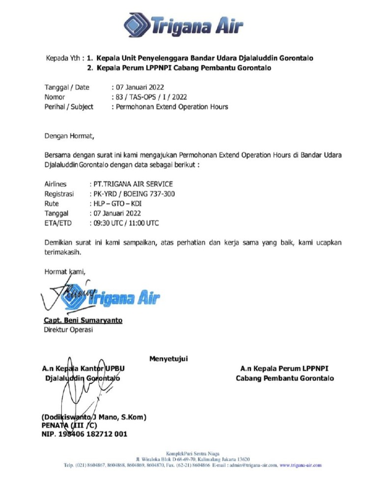 Surat Extend TriGana | PDF