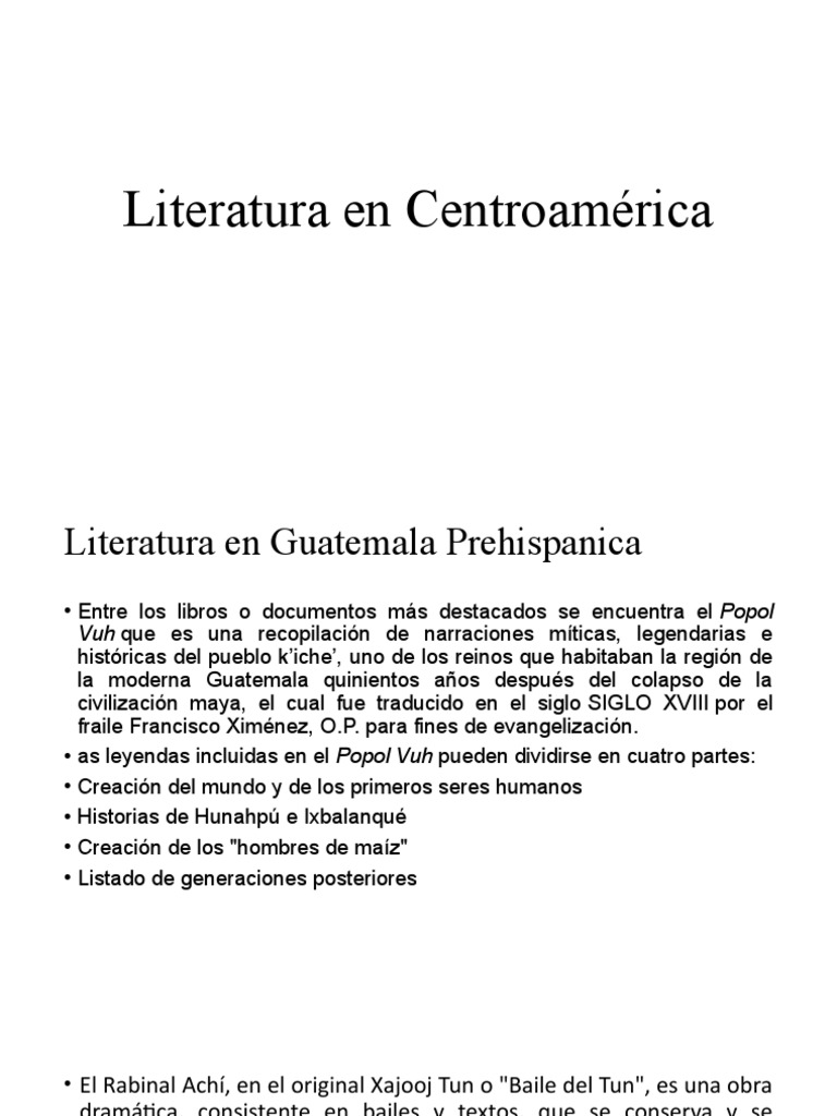 Literatura en Centroamérica | PDF | Guatemala