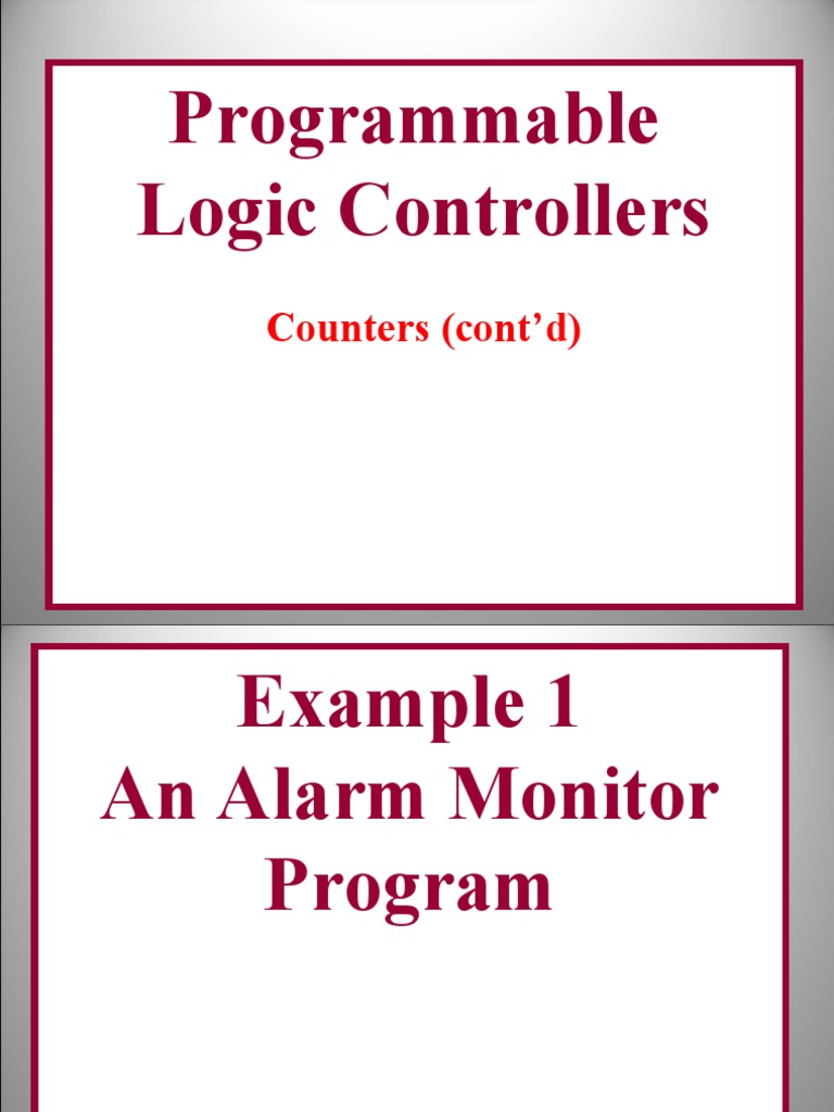 Programmable Logic Controllers: Counters (Cont'd) | PDF | Electrical Engineering | Computer ...