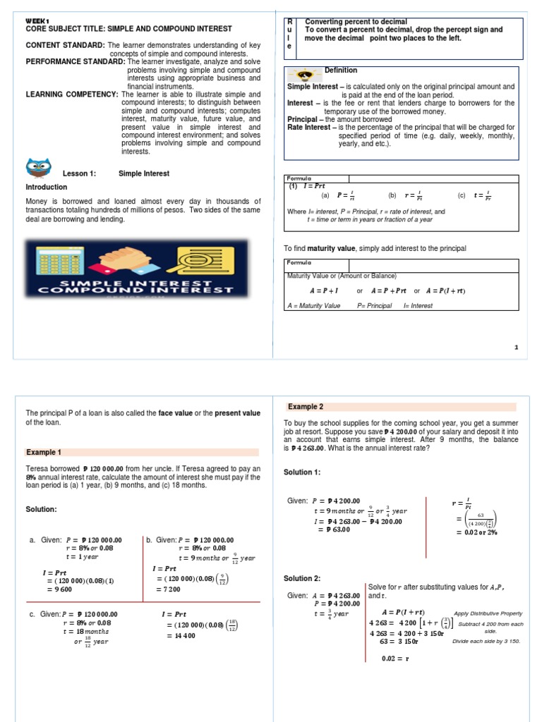 MODULE Quarter 2 Genmath | PDF | Bonds (Finance) | Interest