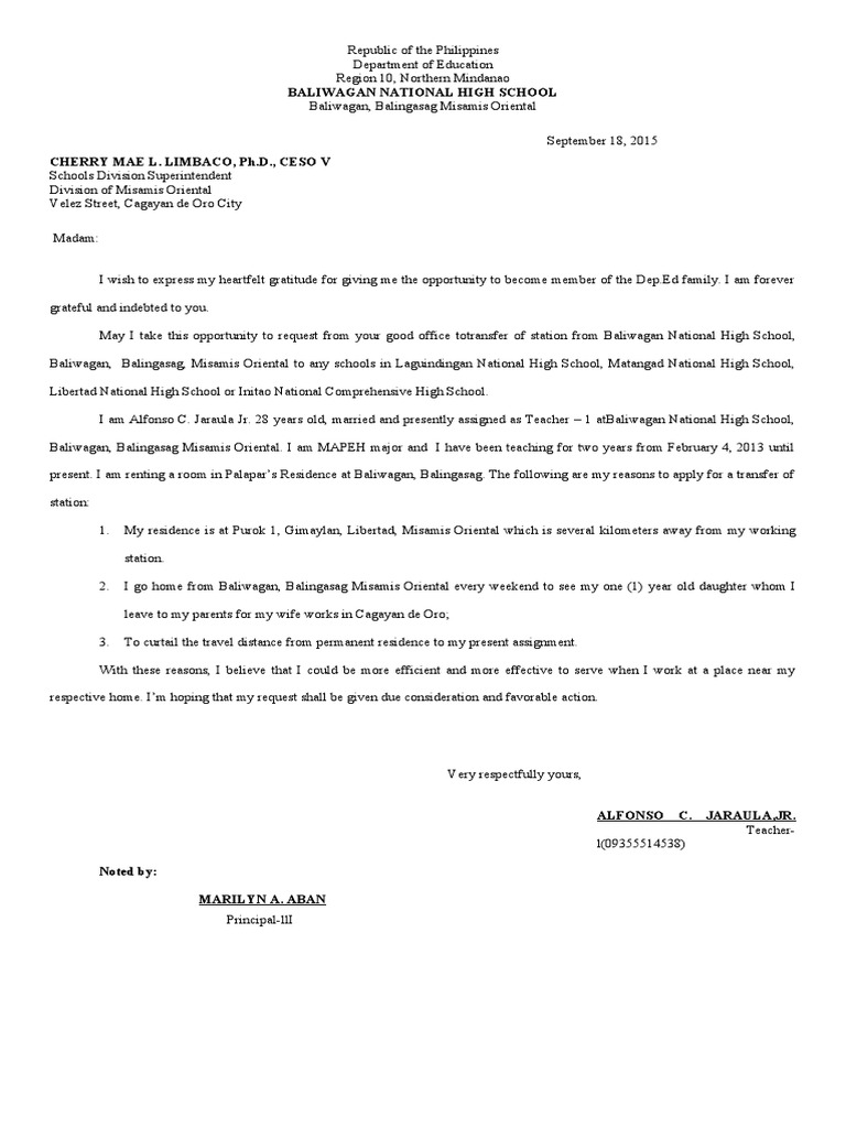 Teacher Station Transfer Requests | PDF