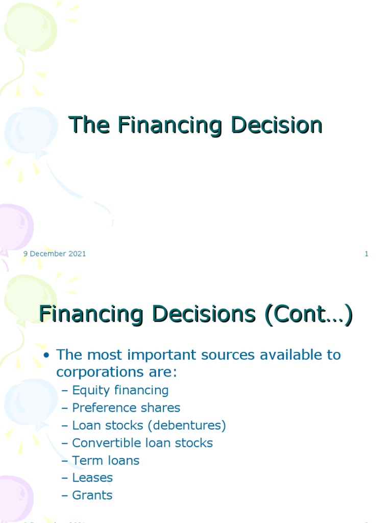 Financing Decision | PDF | Debt | Cost Of Capital
