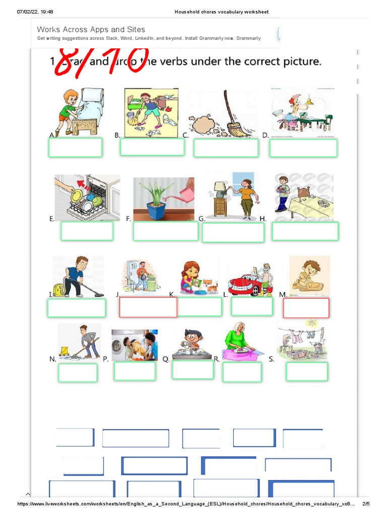 Household Chores Interactive Worksheet Household Chores Online Pdf