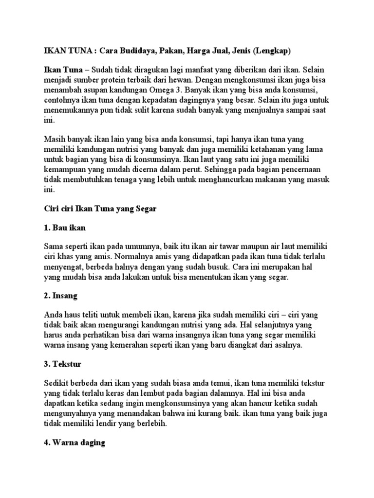 Ikan Tuna | PDF