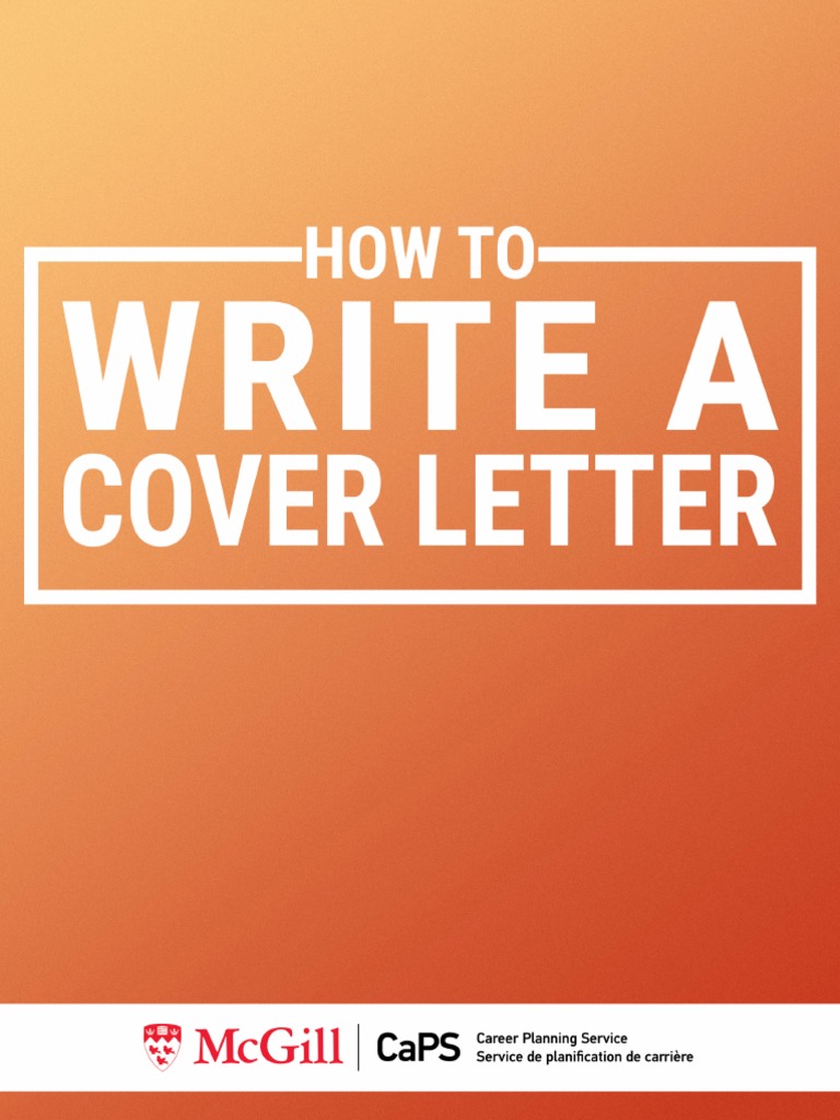 HOW TO WRITE A COVER LETTER - McGill University | PDF | Science ...
