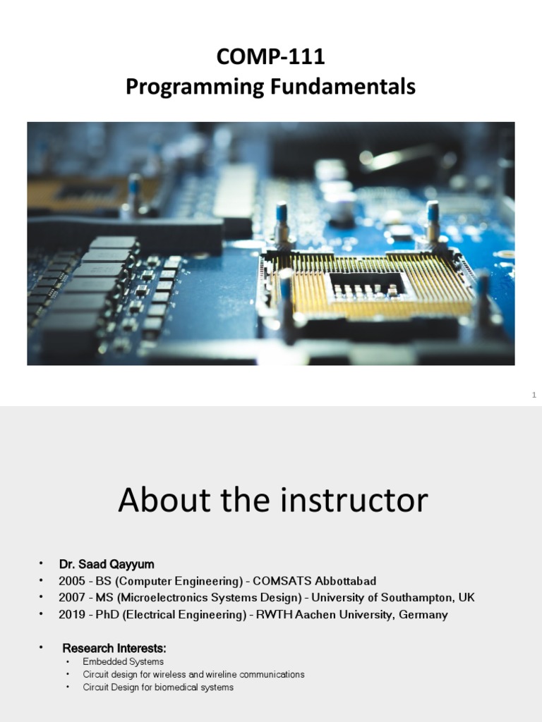 Lecture 01 - Programming Fundamentals | PDF | Computer Programming ... Lecture 01 - Programming Fundamentals | PDF | Computer Programming ...
