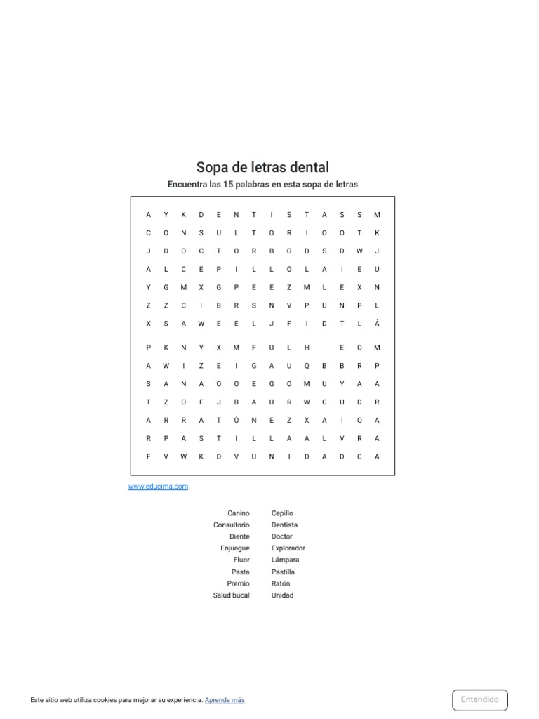 Sopa de Letras | PDF | Ciencias de la Salud | Boca