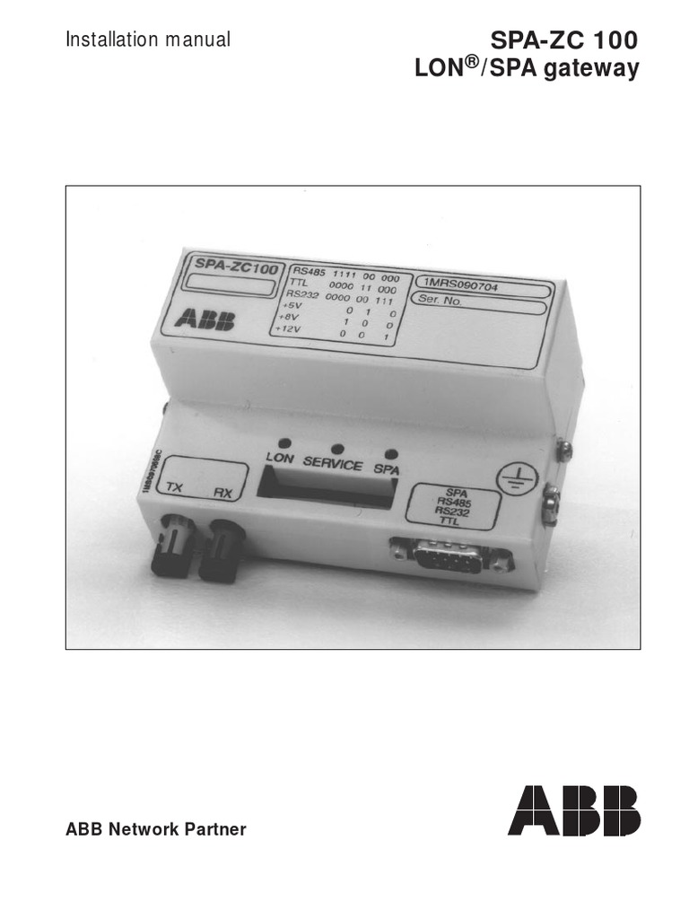 SPA-ZC 100 LON /SPA Gateway: Installation Manual | Download Free PDF ...