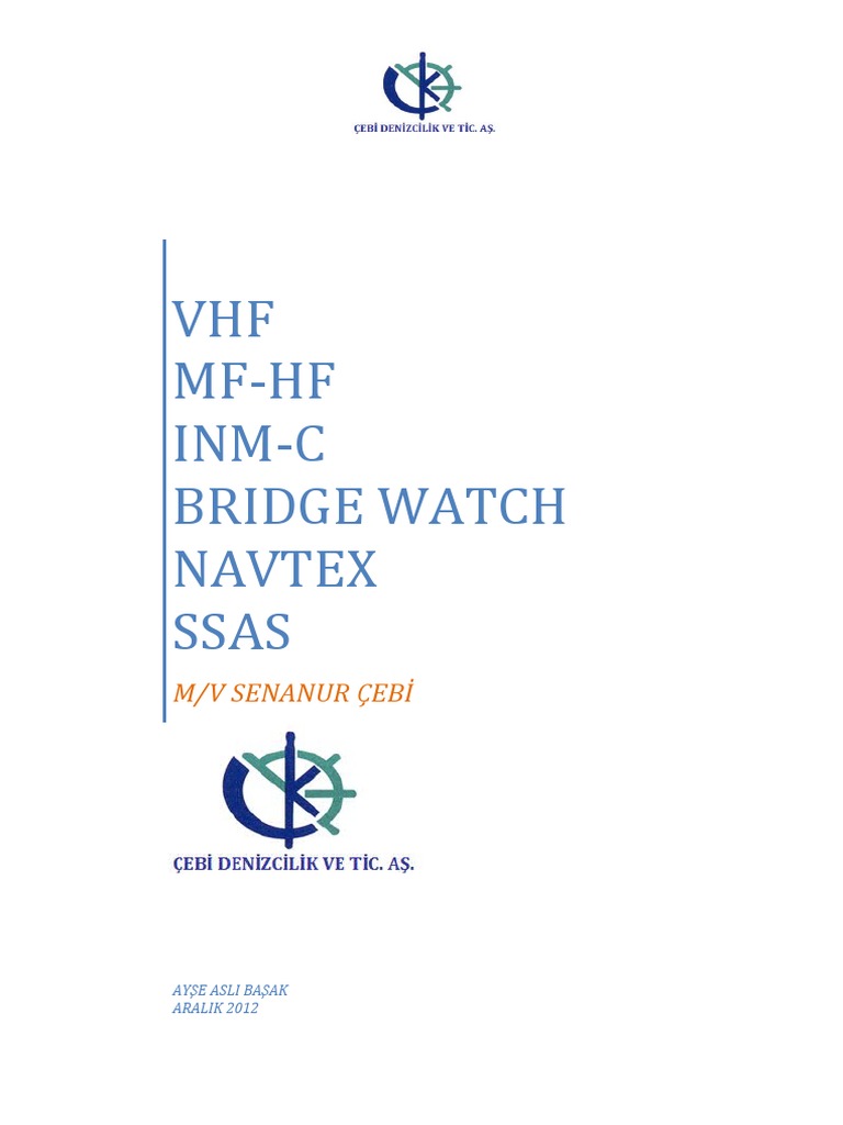 VHF MFHF Inmc Bridgewatch Navtex Ssas | PDF
