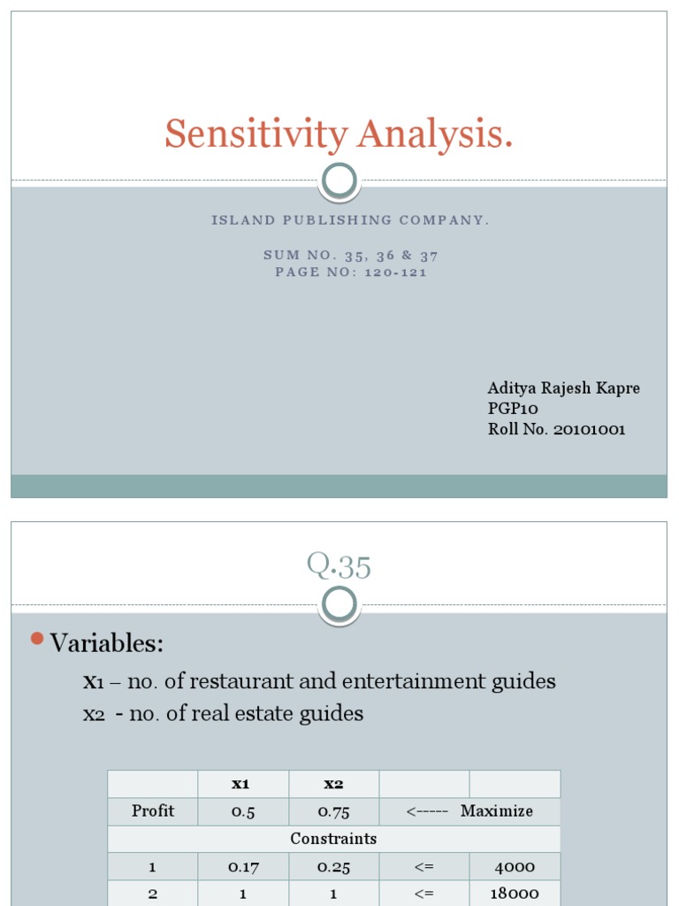 Sensitivity Analysis | PDF | Analysis | Applied Mathematics
