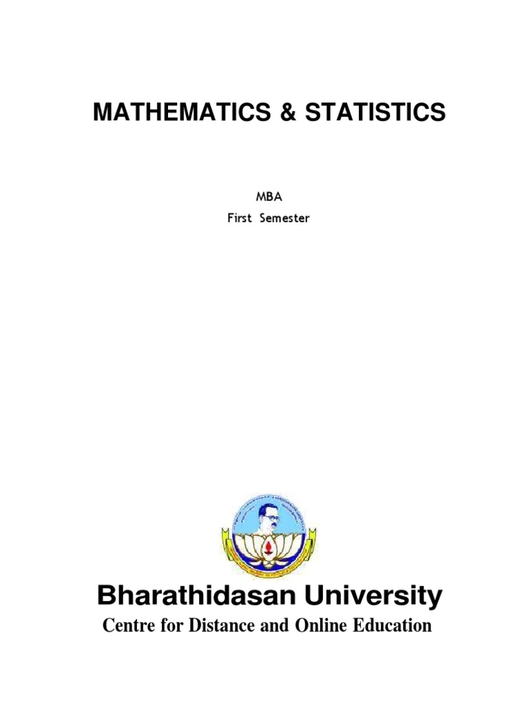 Mathematics Statistics MBA 1st Sem | Download Free PDF | Chi Squared ...