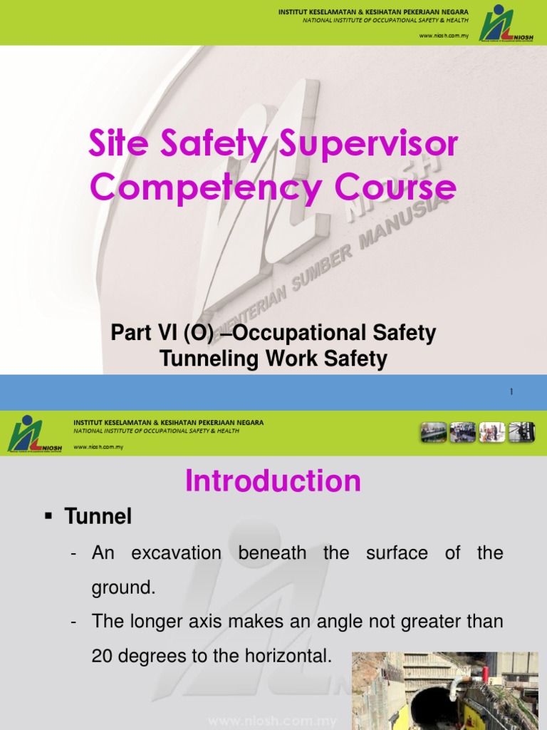 Site Safety Supervisor Competency Course: Part VI (O) - Occupational ...