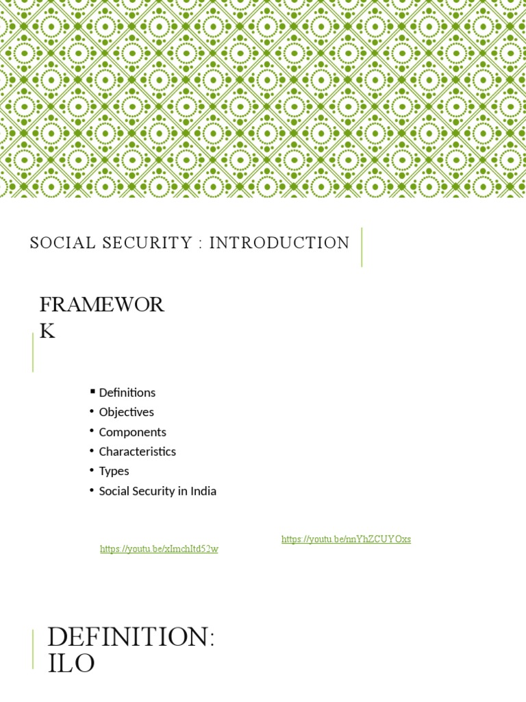 Social Security Introduction | PDF | International Labour Organization ...