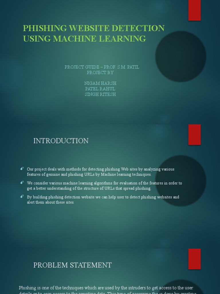 Phishing Website Detection Using ML 2-1 | PDF | Phishing | Machine Learning
