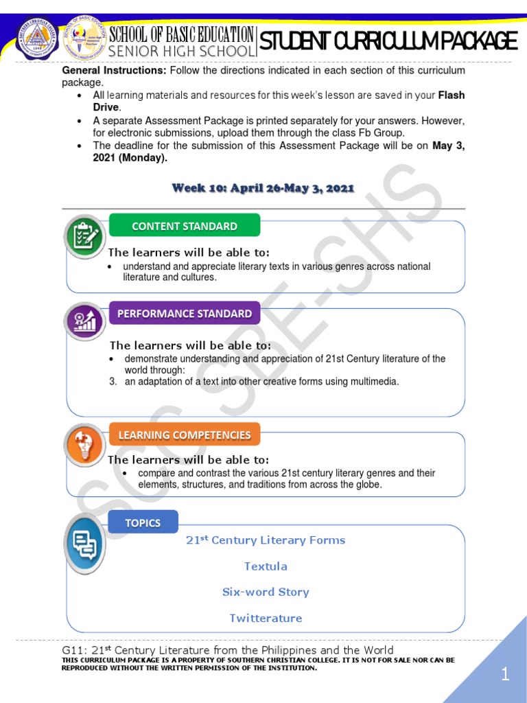 Senior High Lit Curriculum Guide | PDF | Curriculum | Learning