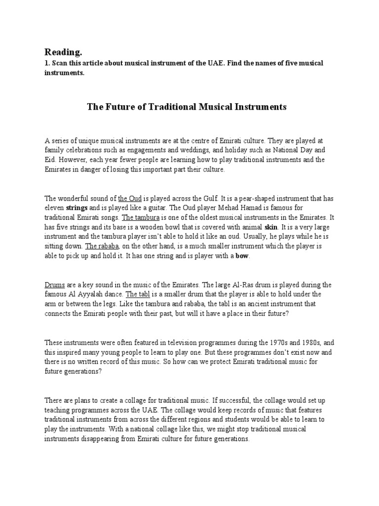 Musical Instruments of The UAE | PDF | United Arab Emirates | Musical ...
