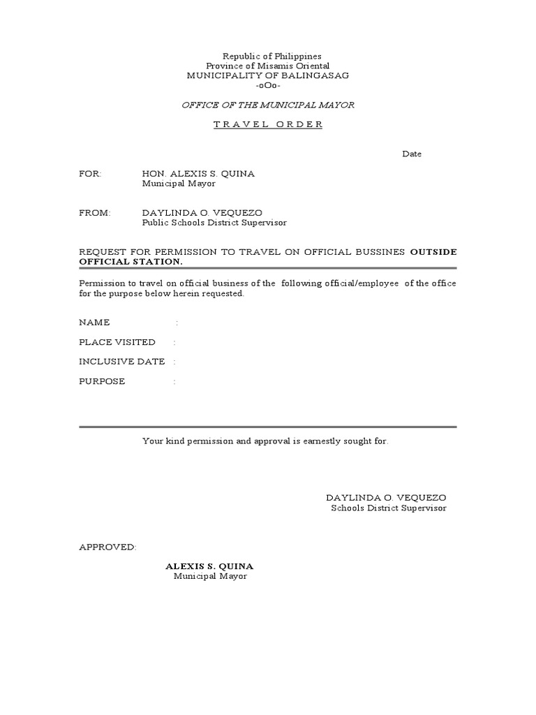 Office of The Municipal Mayor: Official Station | PDF