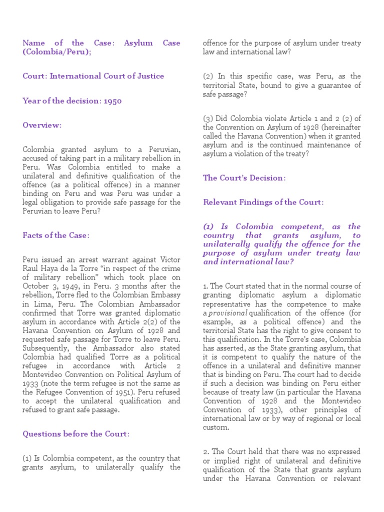 Asylum Case. | PDF | Refugee | Asylum Seeker