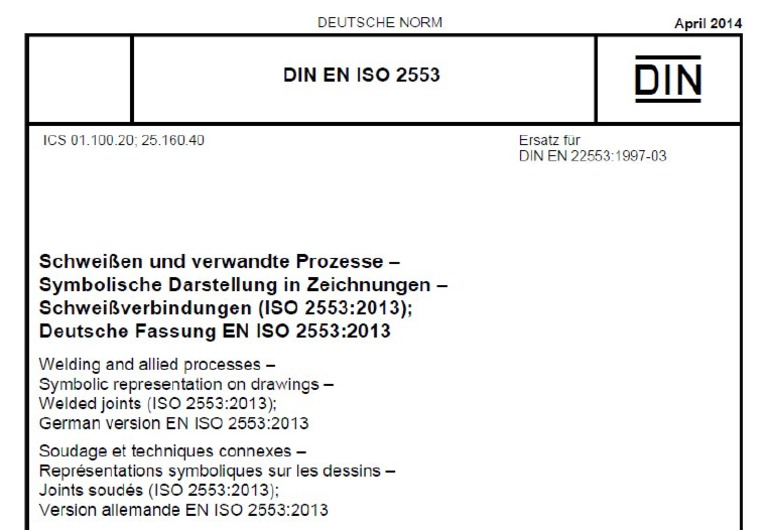 DIN en ISO 2553 - 2014-04 - Schweißen Und Verwandte Prozesse-Symbolische Darstellung in ...