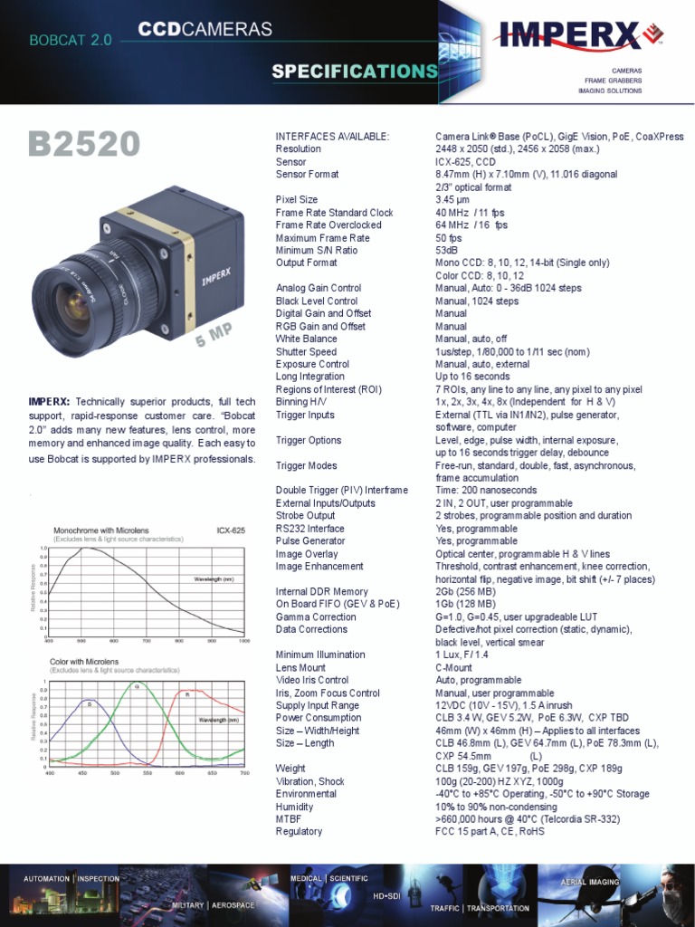 IMPERX: Technically Superior Products, Full Tech | PDF | Frame Rate ...