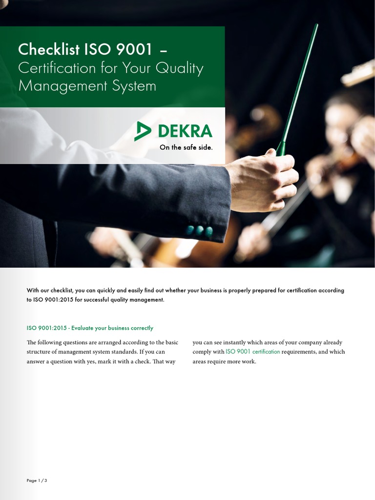 Iso 9001 Checklist en Dekra Com 2 | PDF | Iso 9000 | Business