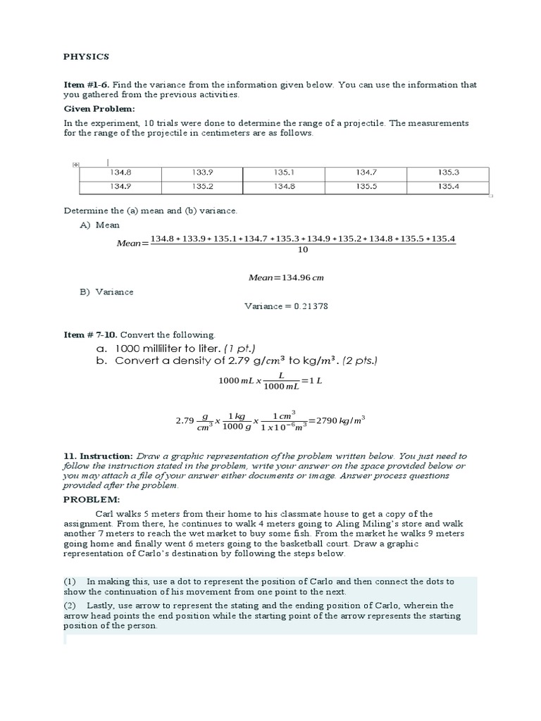 Physics Concepts Explained: Calculating Mean, Variance, Conversions ...