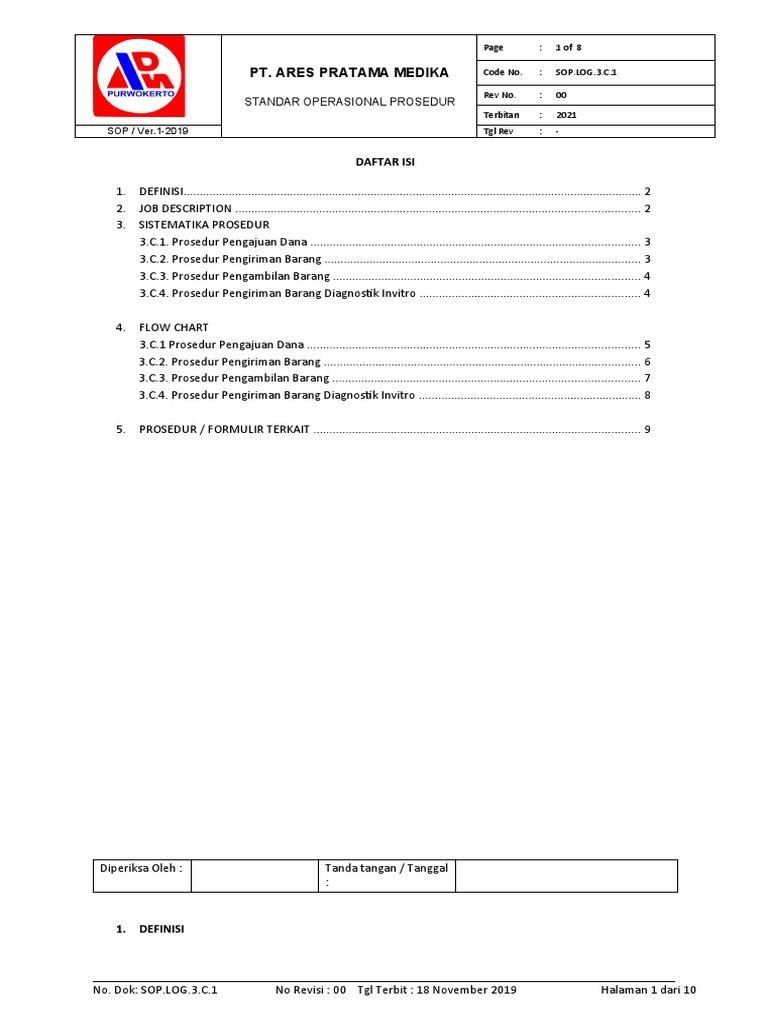 SOP Pengiriman Barang | PDF