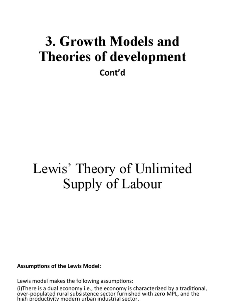 Lewis' Theory of Unlimited Supply of Labour PPT 3.2 | Download Free PDF ...