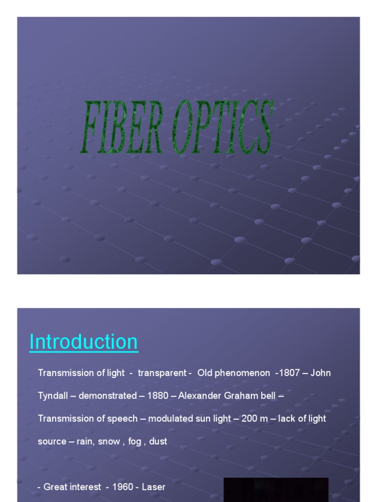 Fiber Optics | PDF | Dispersion (Optics) | Optical Fiber
