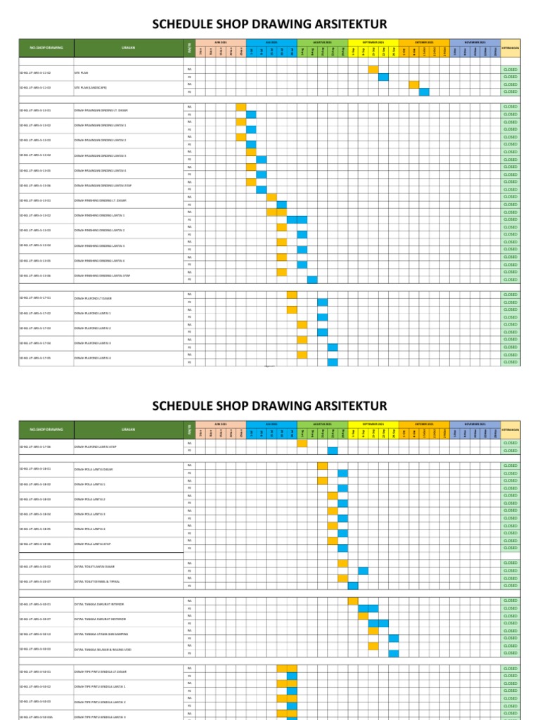 Shop Drawing Schedule Overview | PDF