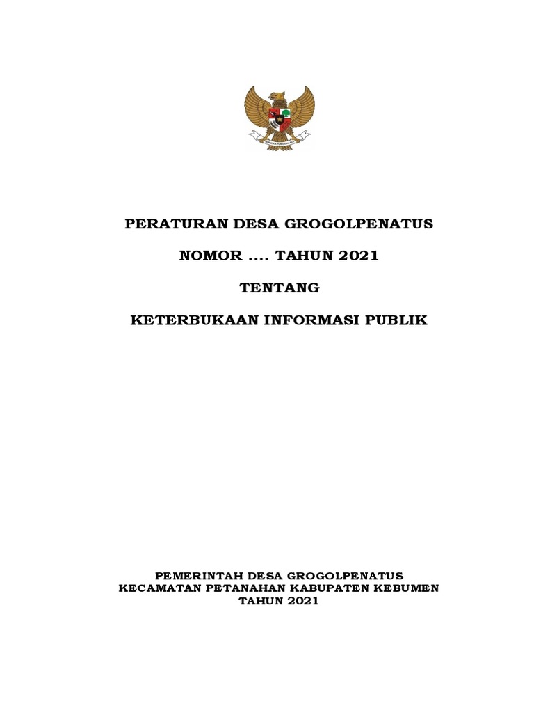 Contoh Perdes Keterbukaan Informasi Publik | PDF