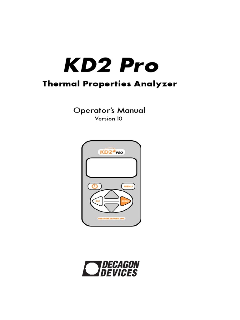kd2 Pro Manual | PDF | Menu (Computing) | Thermal Insulation