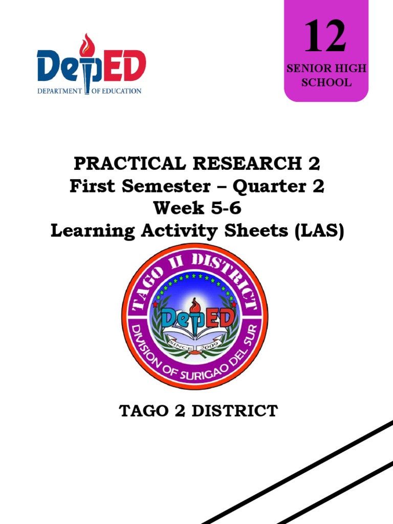 Practical Research 2 First Semester - Quarter 2 Week 5-6 Learning ...