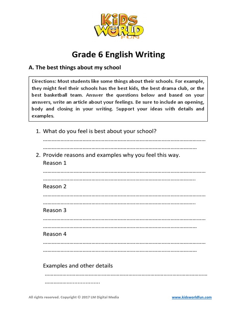 Grade 6 English Writing | PDF | Dough | Breads