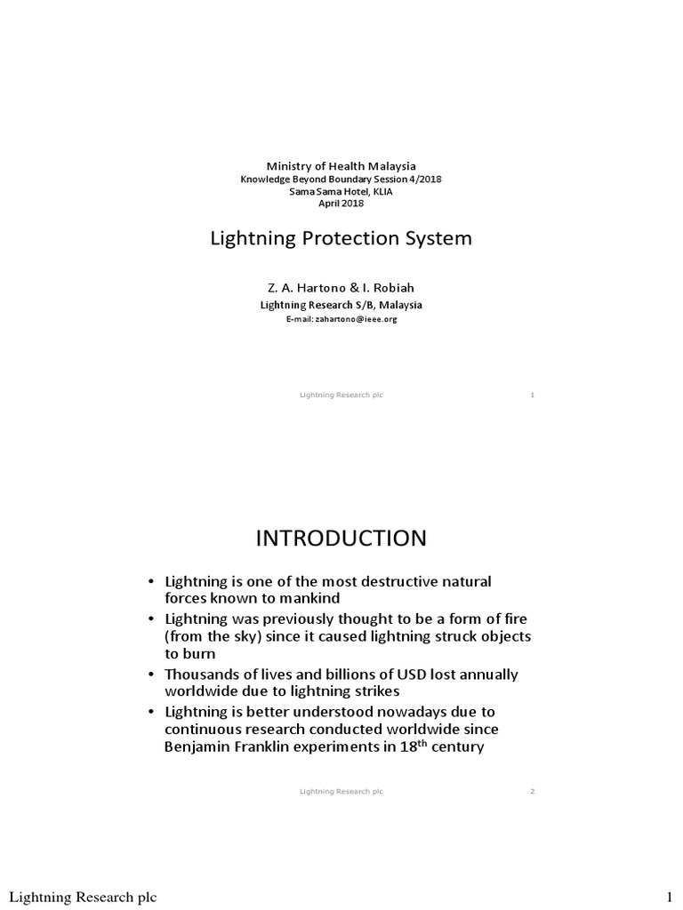 Lightning Protection System by Z.A. Hartono | PDF | Lightning ...