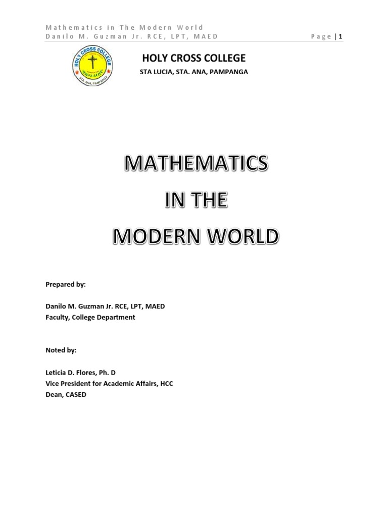 Module Math in The Modern World 1 | PDF | Set (Mathematics) | Numbers
