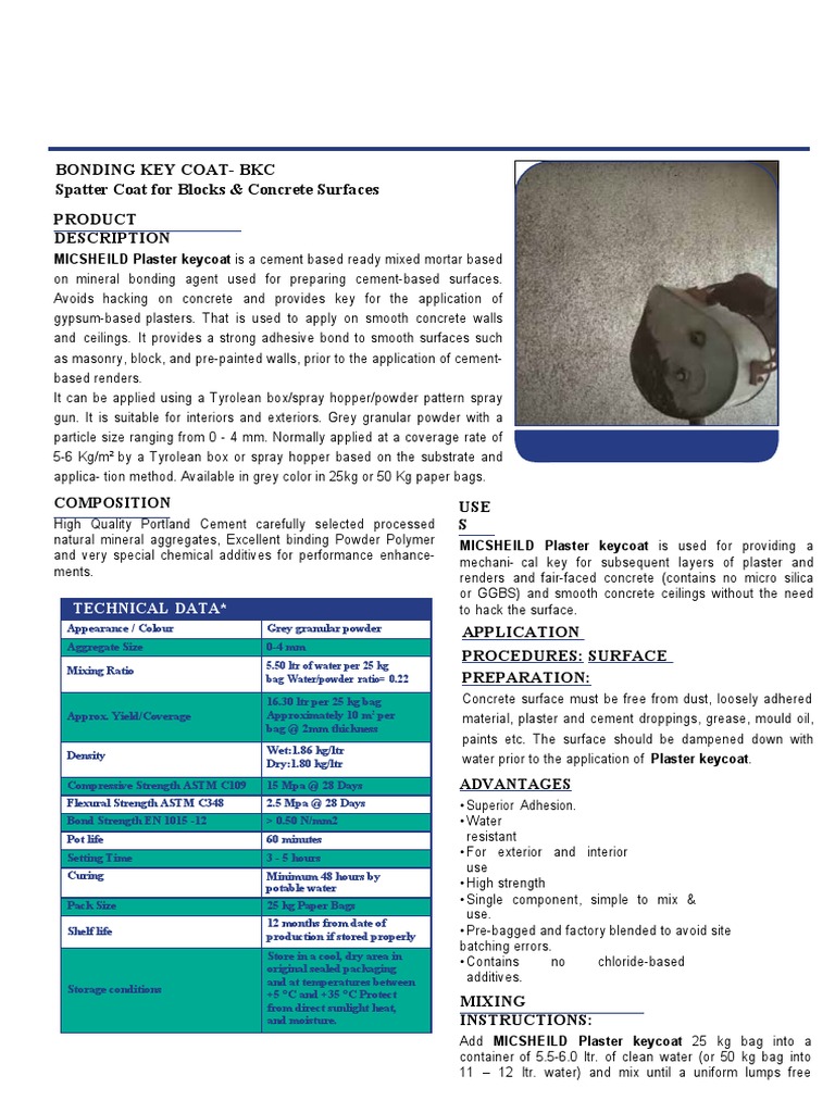 Application and Use of MICShield Plaster Keycoat for Providing Adhesion ...