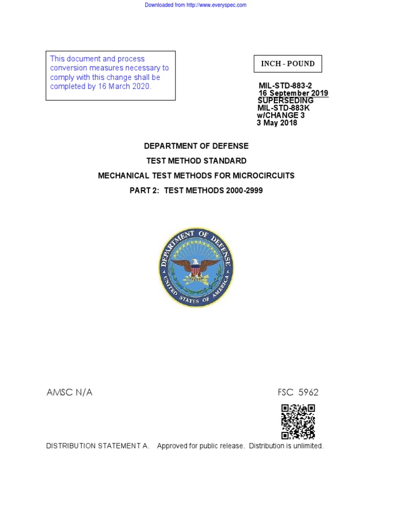 Mil STD 883 2 | PDF | Calibration | Accuracy And Precision