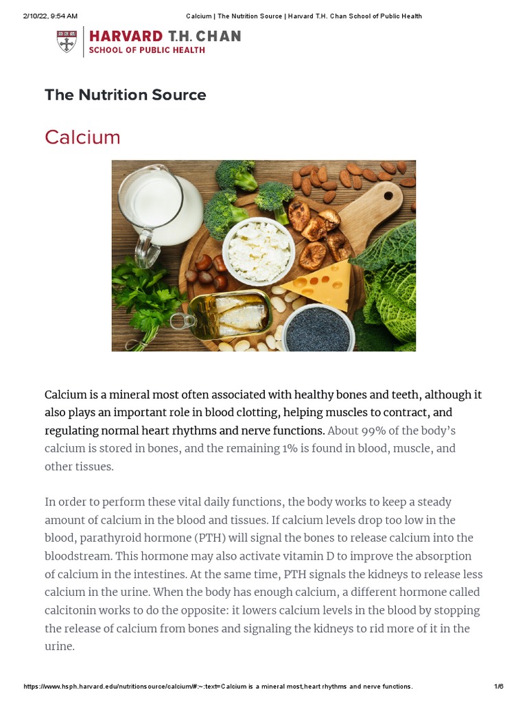 Calcium - The Nutrition Source - Harvard T.H. Chan School of Public ...